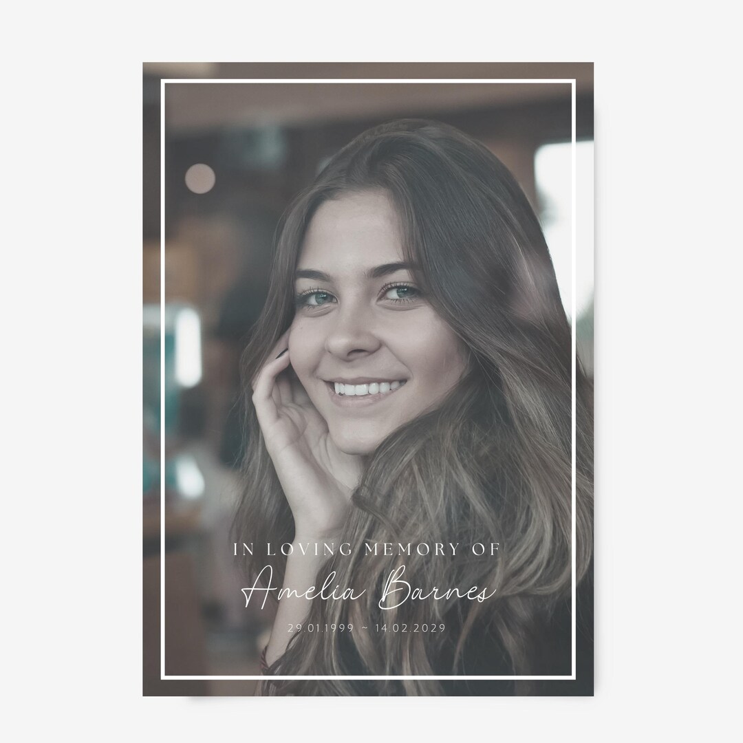 Personalized Funeral Program: Modern Photo Memorial Booklet - Etsy UK