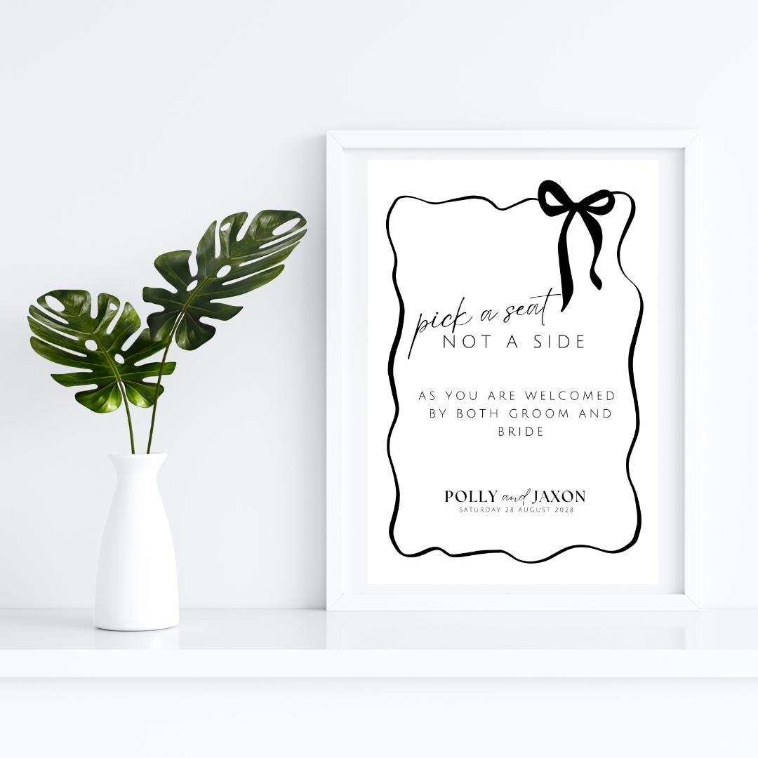 Pick a Seat Wedding Sign: Modern Calligraphy Welcome Board - Etsy