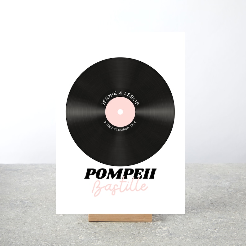Retro Vinyl Record Wedding Table Plan, Music Lovers Themed Seating ...