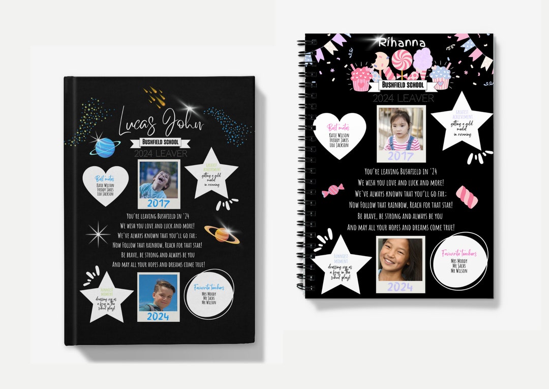 School Leavers 2024 Personalised Poem Gift Notebook & Print, Year 6, 11 ...