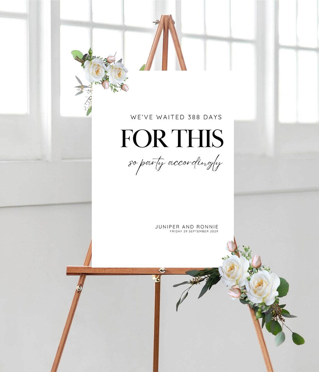 Personalised Wedding We've Waited Welcome Sign, Modern Wedding Sign ...