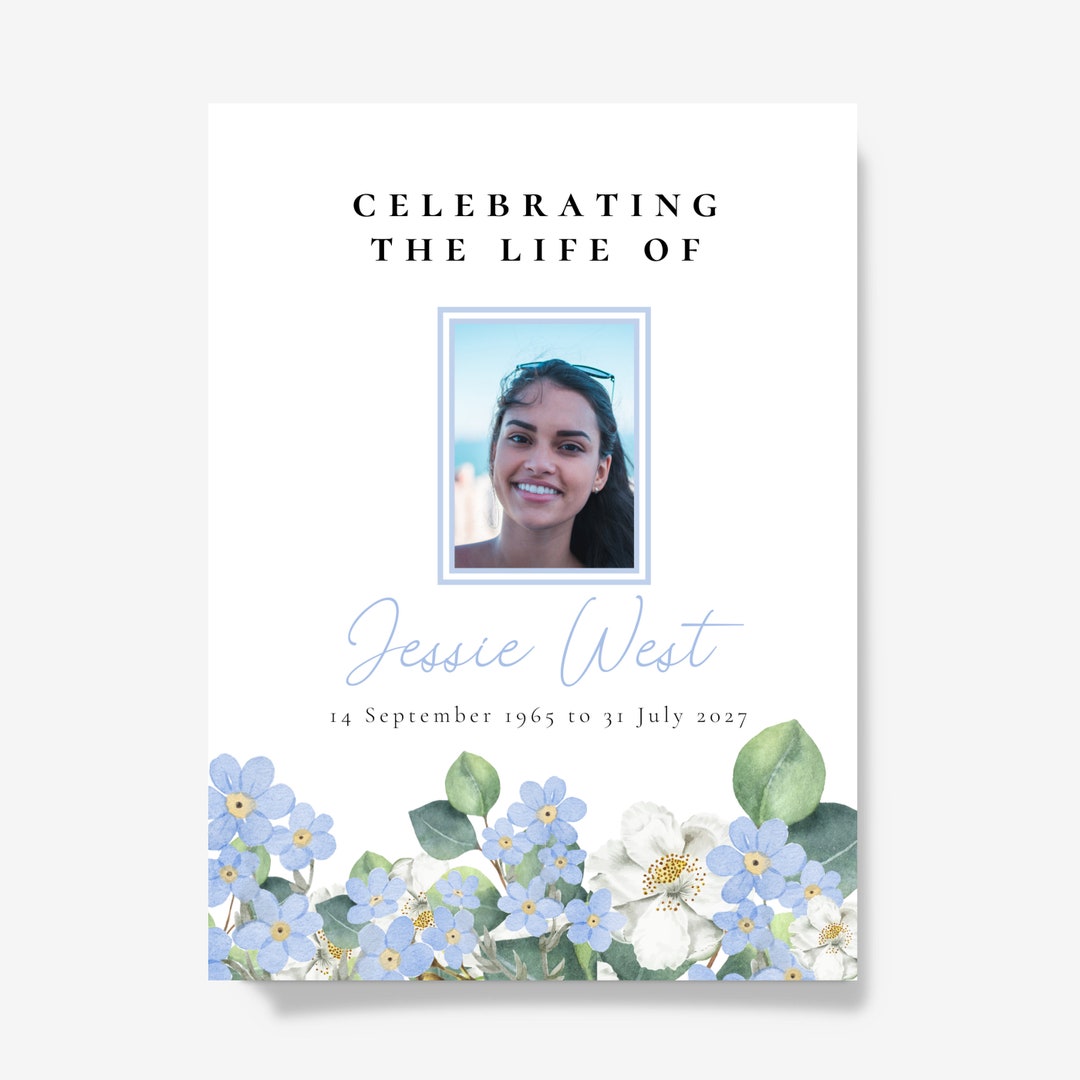 Forget Me Not Funeral Order of Service Booklet, Printed Liturgy Program ...