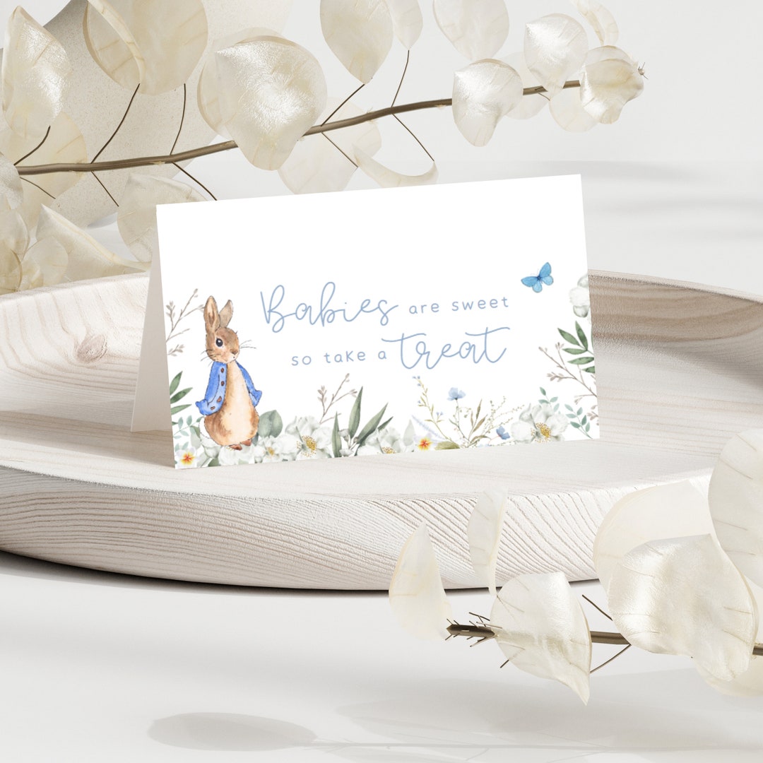 Peter Rabbit Baby Shower Food Label Signs, Baby Shower Buffet Signs ...
