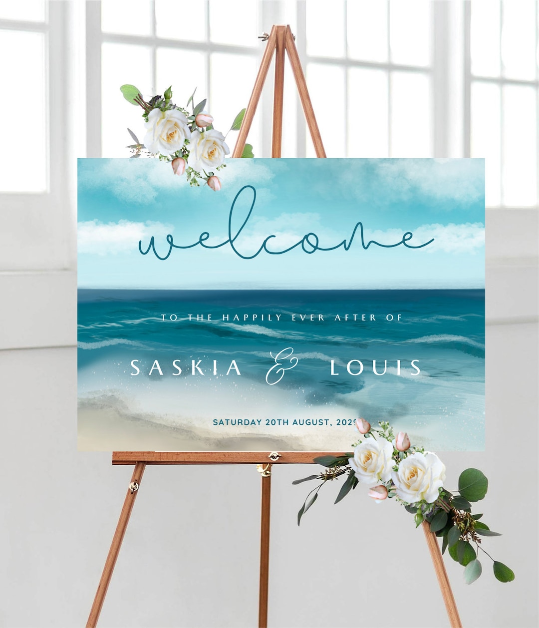 Beach Wedding Welcome Sign, Beach Themed Wedding Welcome Board ...