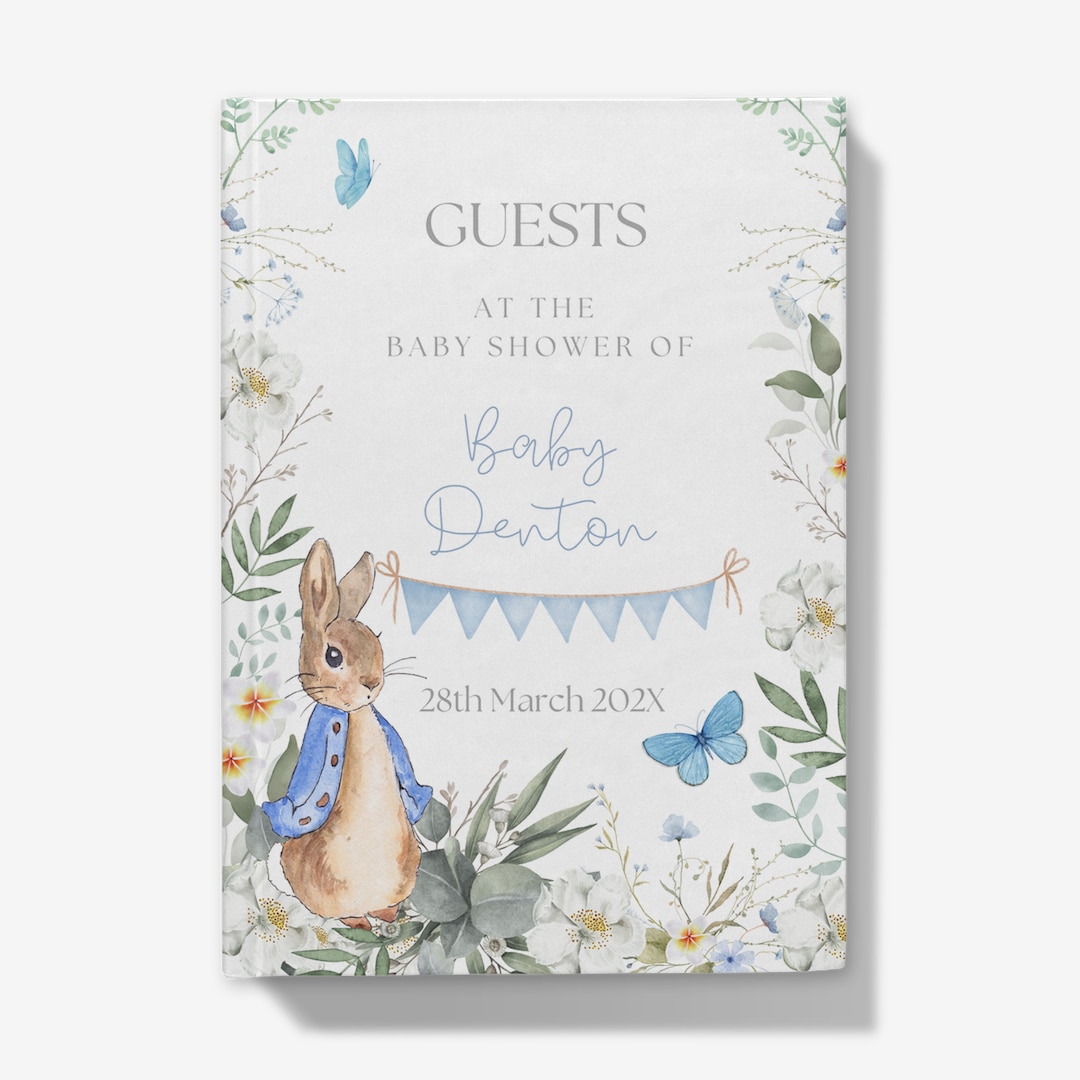 Personalised Peter Rabbit Baby Shower Guest Book - Etsy