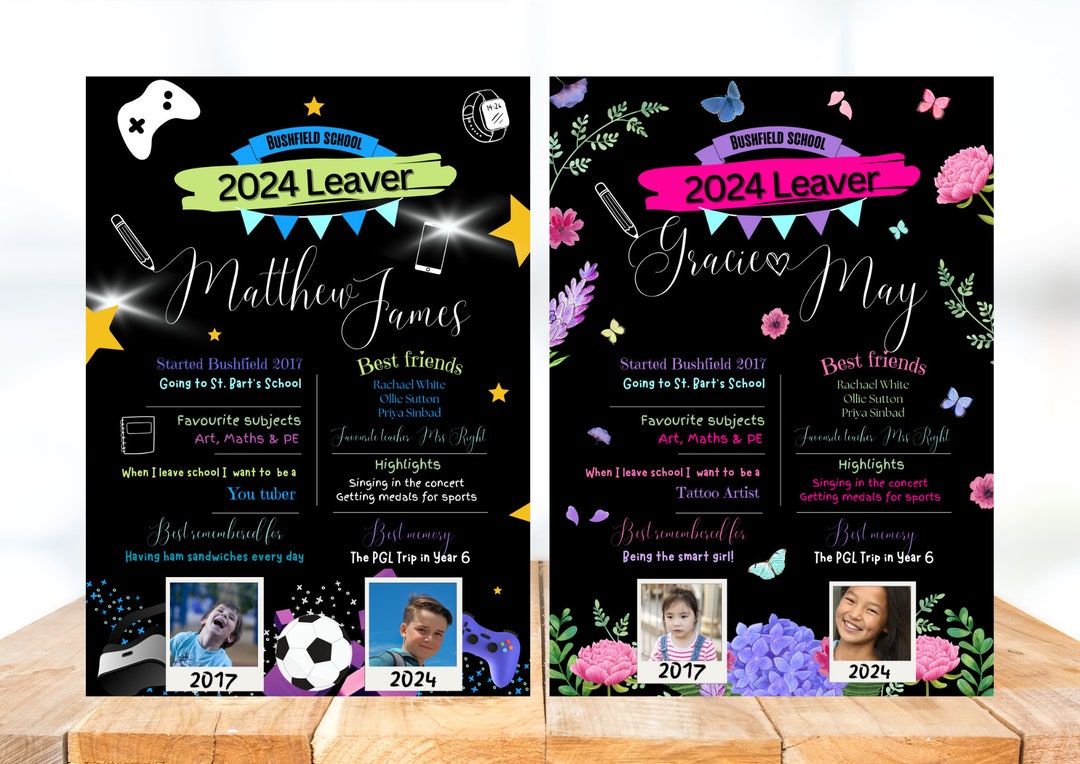 Leavers 2024 Personalised Memory Book, Year 6, 11 & 13 School Leavers ...