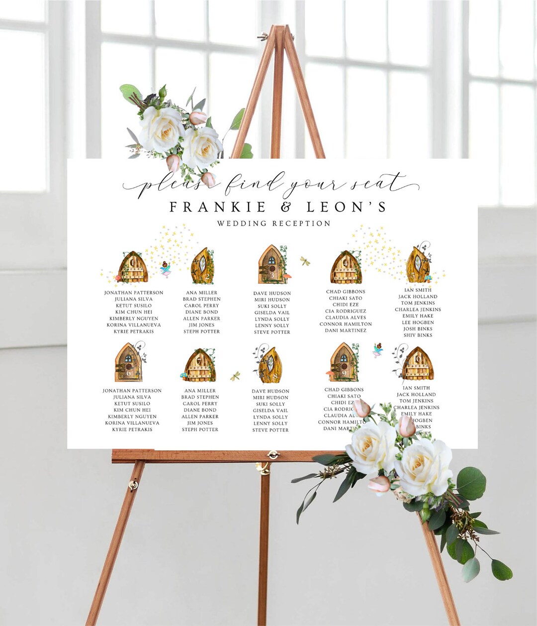 Fairy Door Wedding Table Plan, Rustic Gothic Castle Themed Table ...