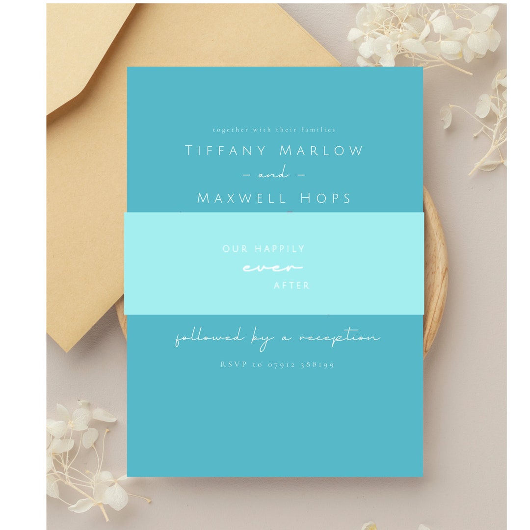 Tiffany Colour Palette Wedding Invitations Blue Wedding - Etsy
