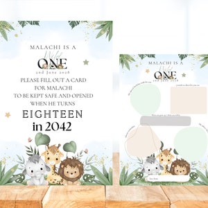 Wild One Jungle Safari 1st Birthday Milestone Board, Wild One Welcome ...