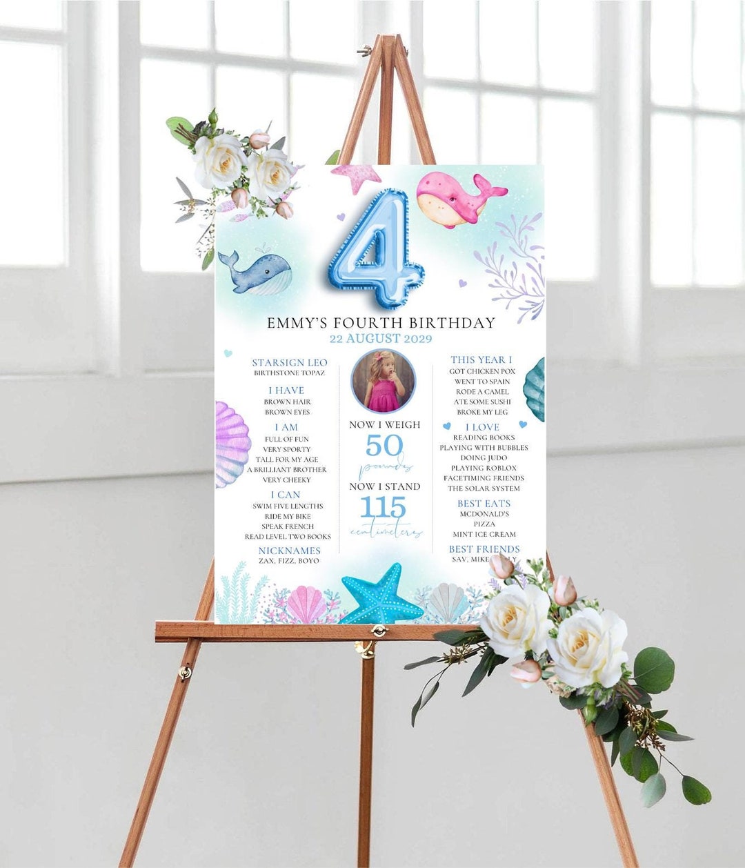 Milestone Sea Theme Birthday Sign, Editable Happy Birthday Milestone ...