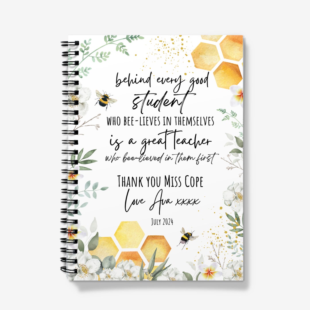 Personalised Teacher Thank You Notebook, Gift Jotter Book For, Thanks ...