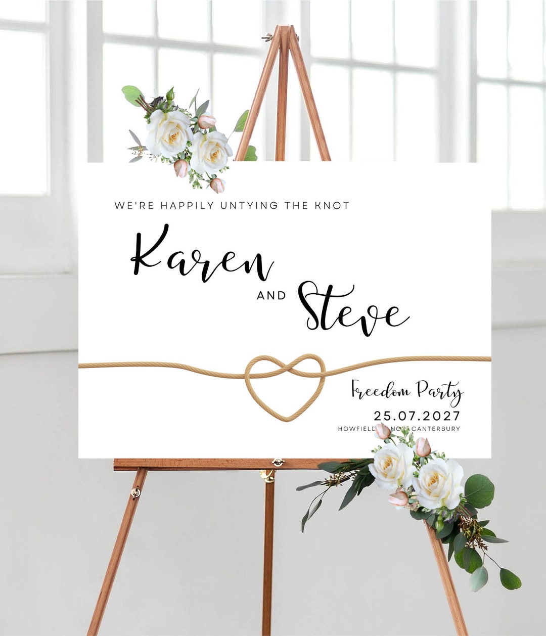 We're Untying the Knot Divorce Party Sign, Marriage Freedom Party Sign ...