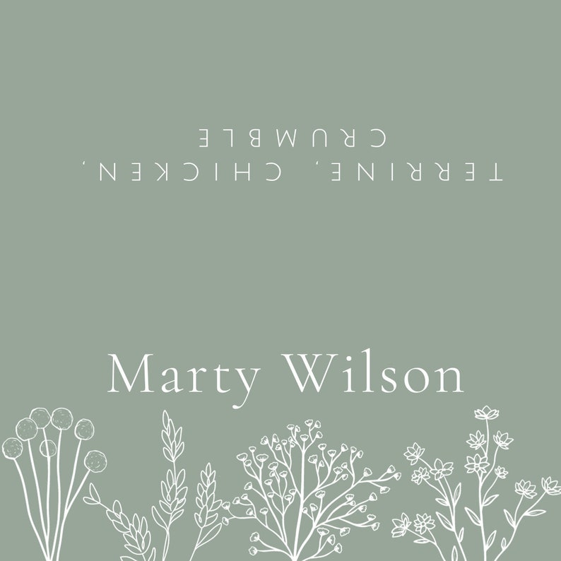 Personalised Sage Green Wedding Menus, Botanical White and Green ...