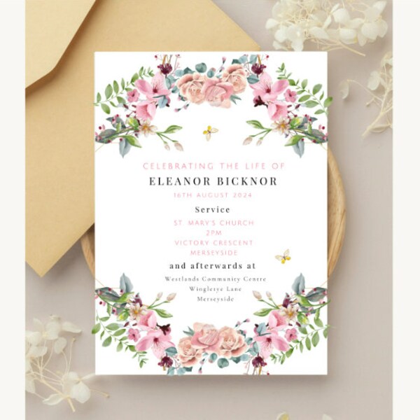 Funeral Invitation - Etsy UK