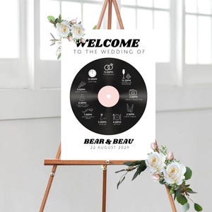 Retro Vinyl Record Wedding Table Plan, Music Lovers Themed Seating ...