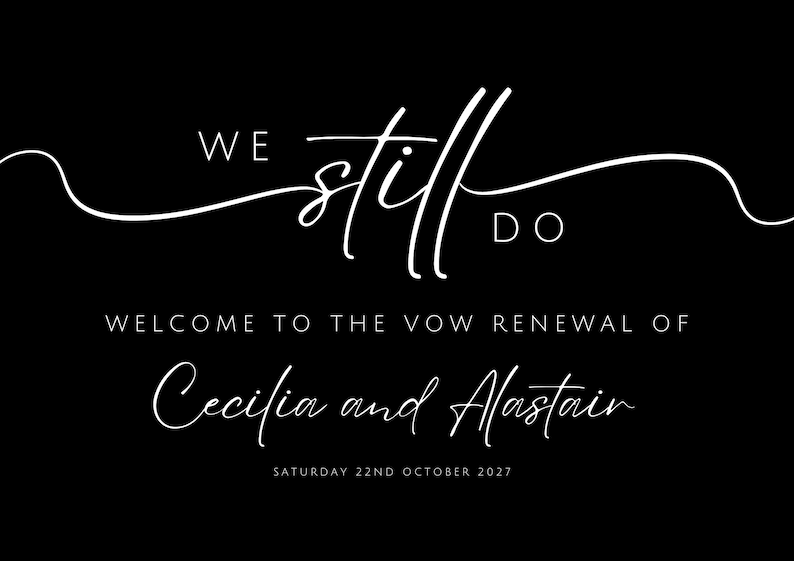 Vow Renewal Welcome Sign: We Still Do Wedding Anniversary Party ...