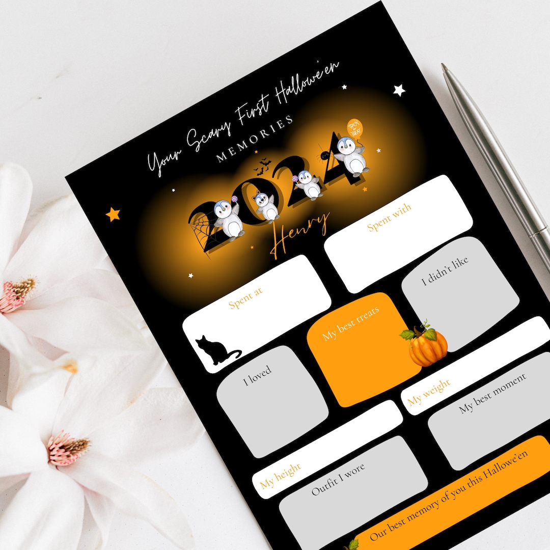 Baby's First Hallowe'en Milestone Card, 1st Halloween Greeting Card ...