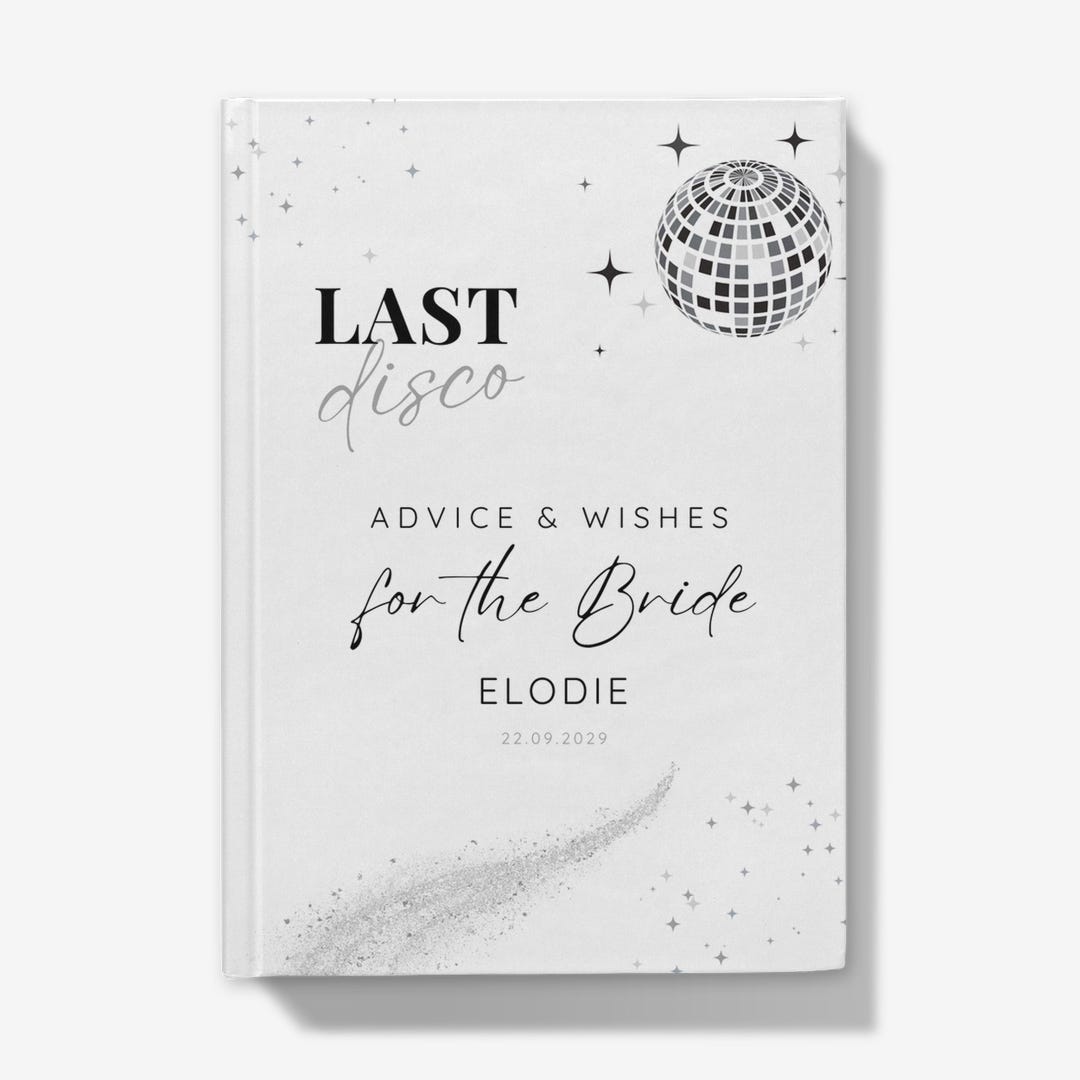 Personalised Last Disco Hen Party Guest Book, Bride Advice & Wishes ...
