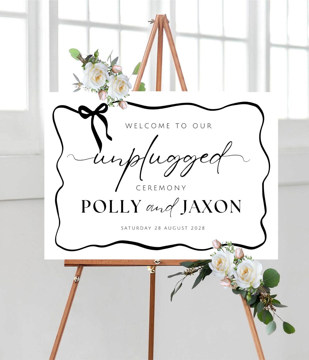 Personalized Unplugged Wedding Welcome Sign: Modern Calligraphy, A1/A2 ...