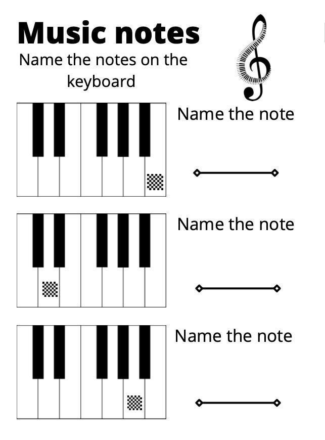 Beginning Piano Worksheets