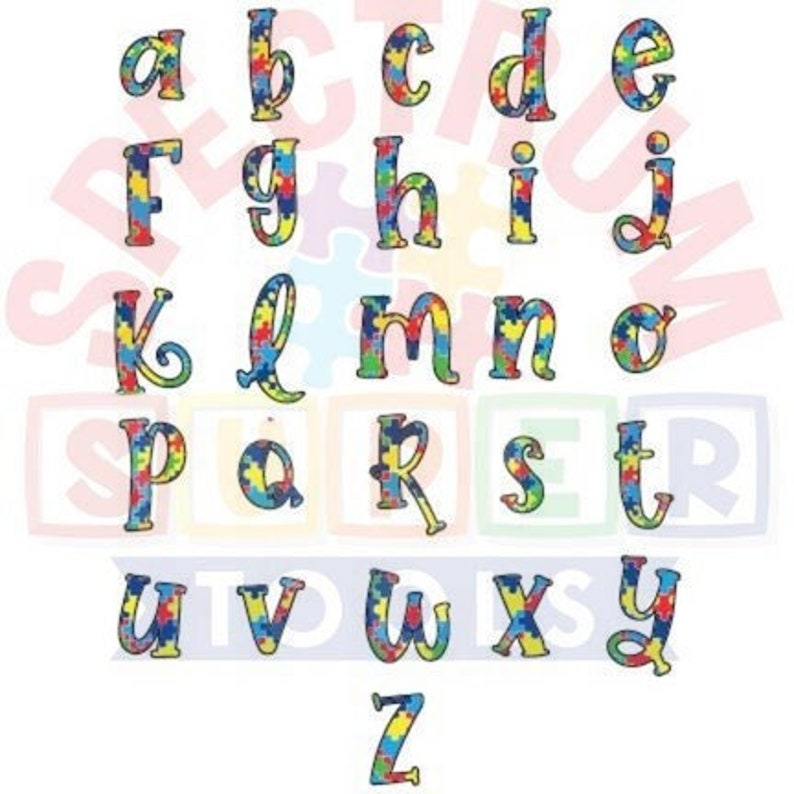 Autism Alphabet SVG /cut Files /clip Art / Autism Awareness SVG ...