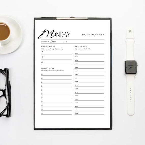 Digital Schedule Planner Printable Daily Planner - Etsy