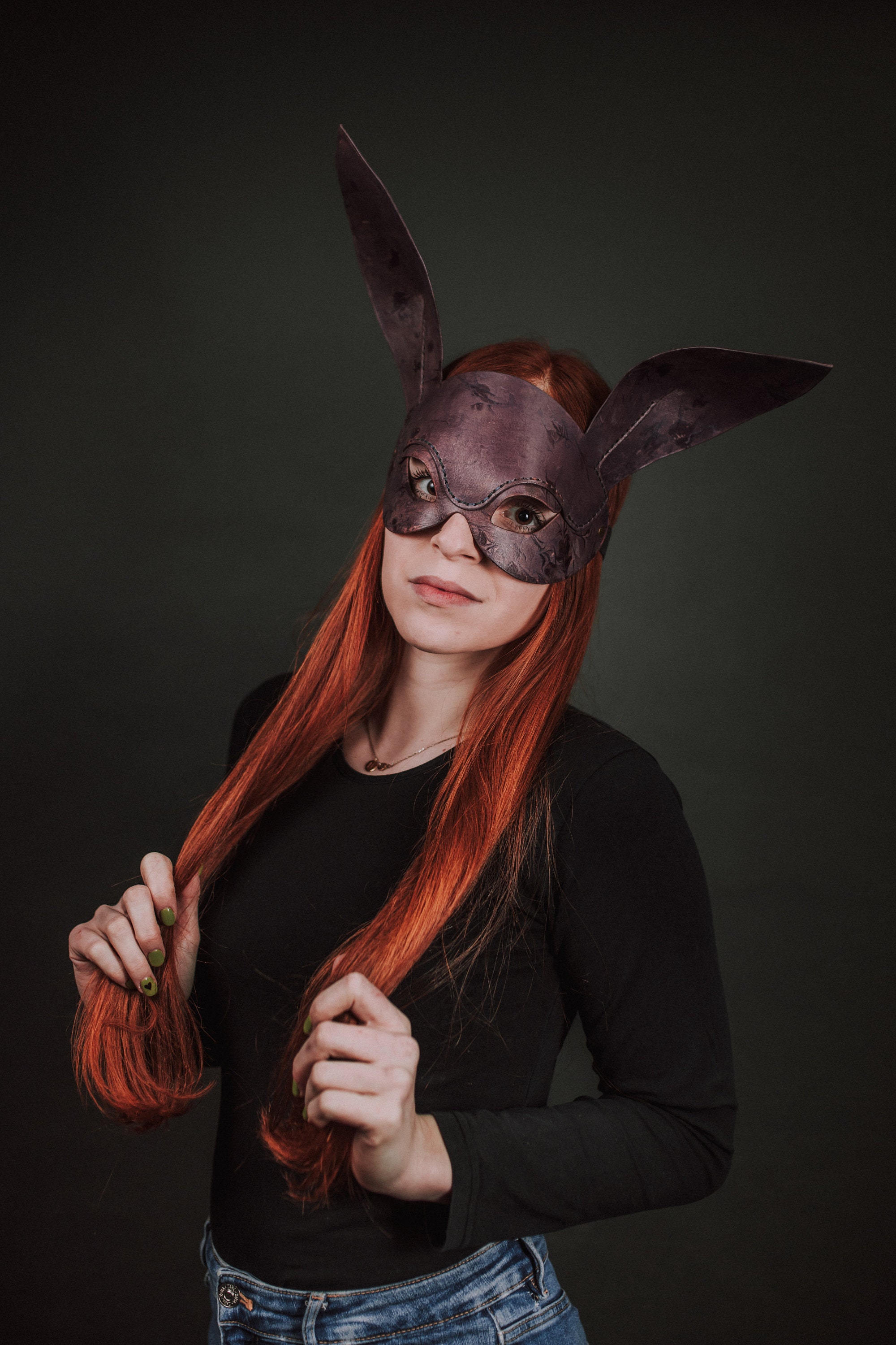 Sexy BDSM Leather Rabbit Mask, Bunny Girl Fetish Costume - Etsy