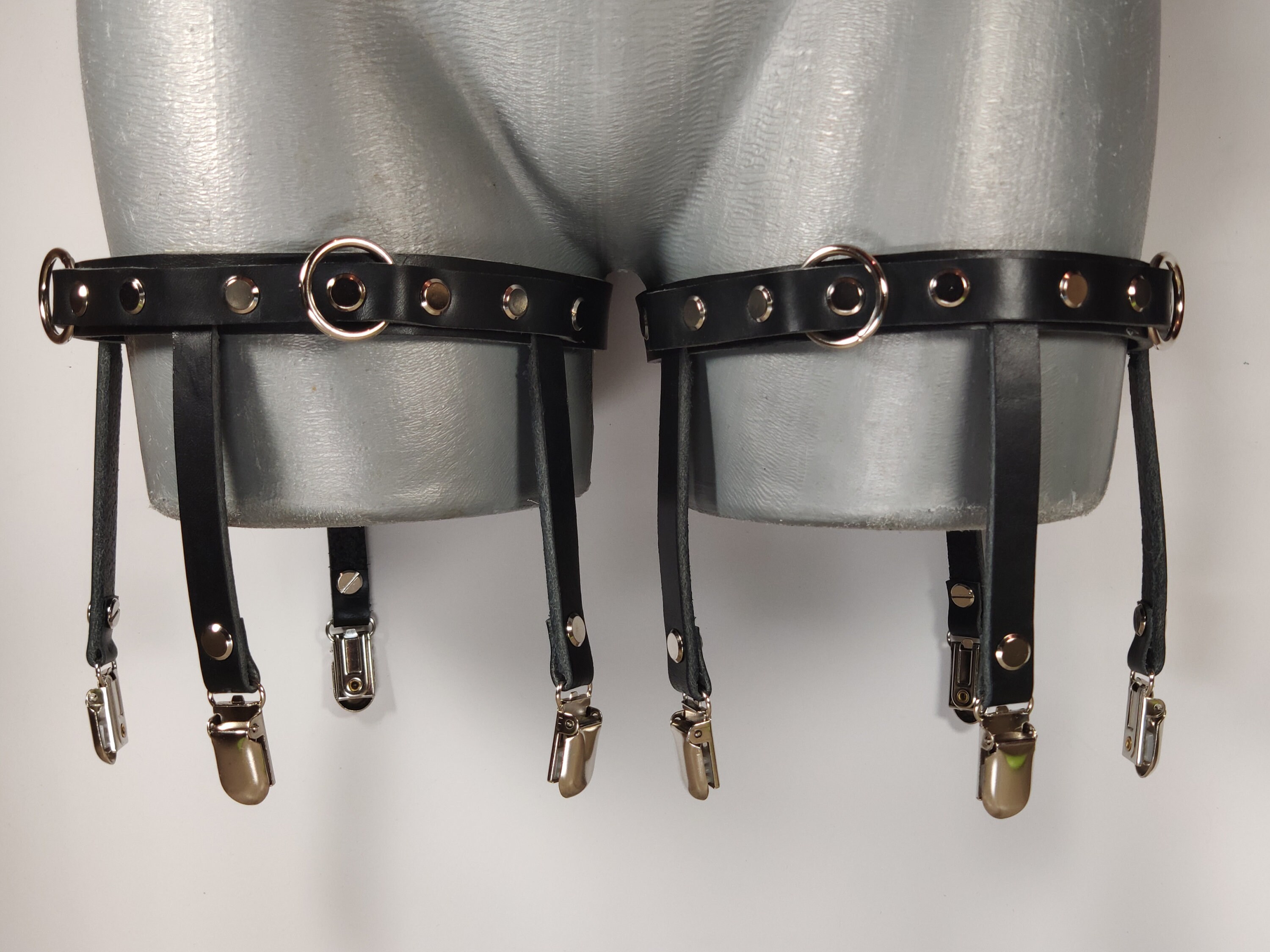 Heavy Duty Leather Garters, Sock Holder, BDSM Style Thigh Belt - Etsy