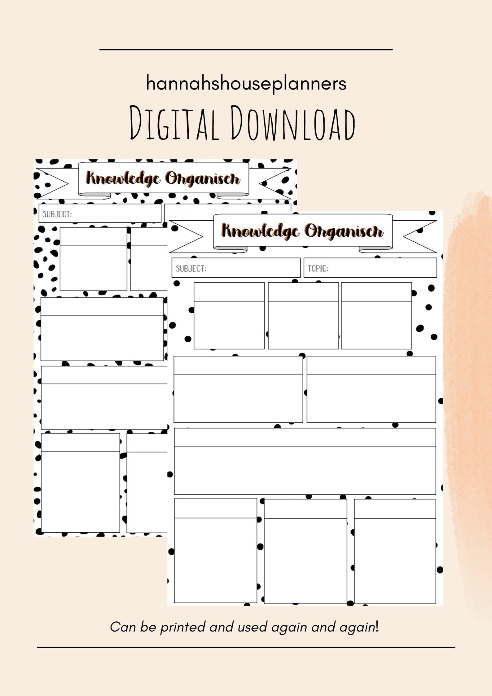 Knowledge Organiser Digital Download - Etsy UK