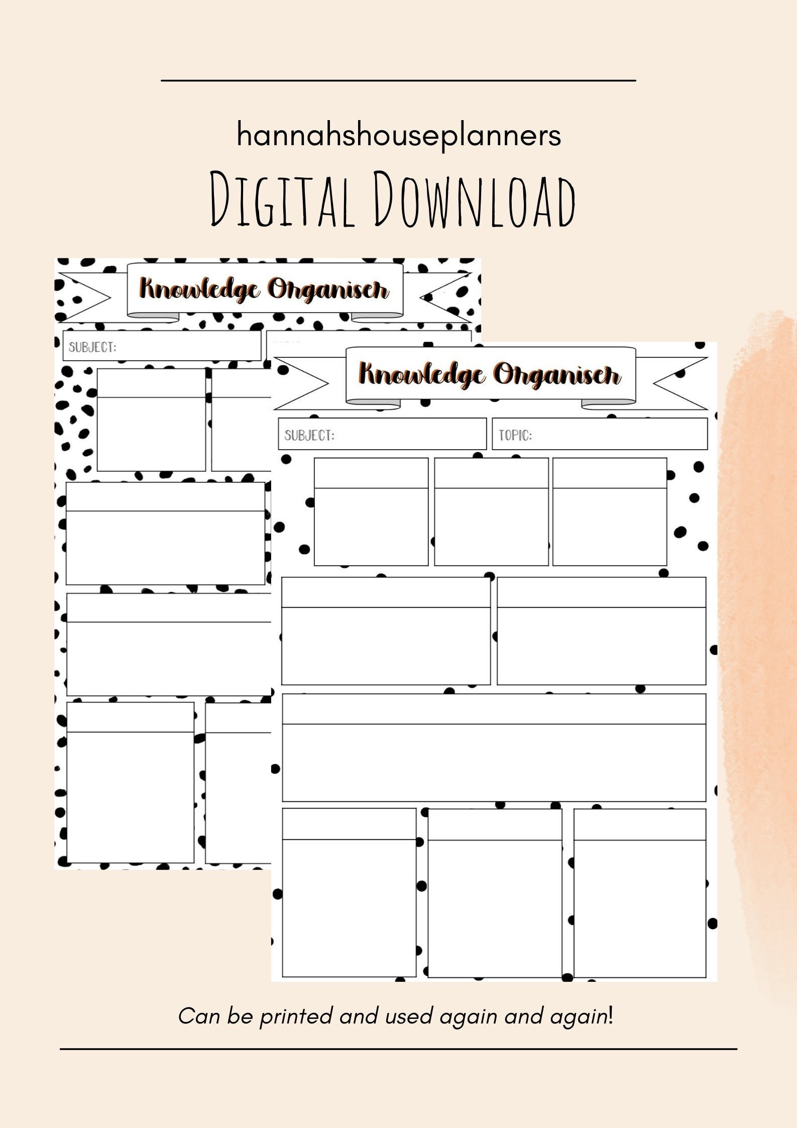 Knowledge Organiser Digital Download - Etsy UK