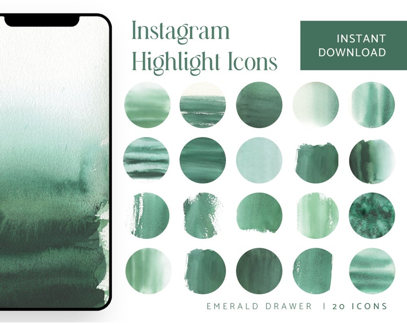 20 Instagram Highlight Icons | Green Story Covers | Green Instagram ...
