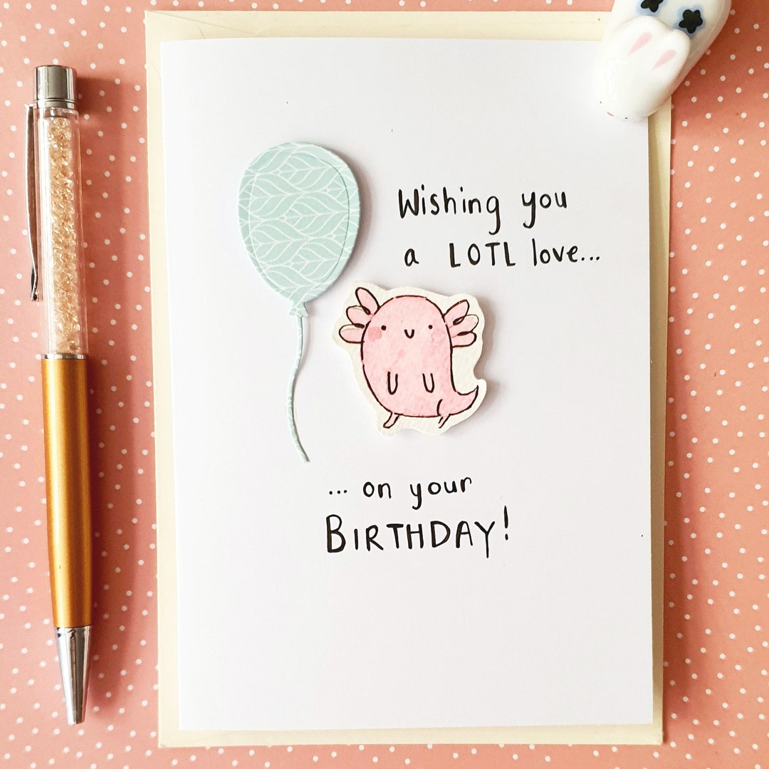 AXOLOTL BIRTHDAY Card -A6 SIZE - Sea Life Card/fish Gift/sea Creature ...