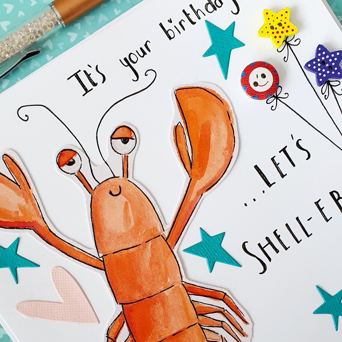 Lobster Happy Birthday Card 7x7inch SIZE /lobster Cards/you're My ...