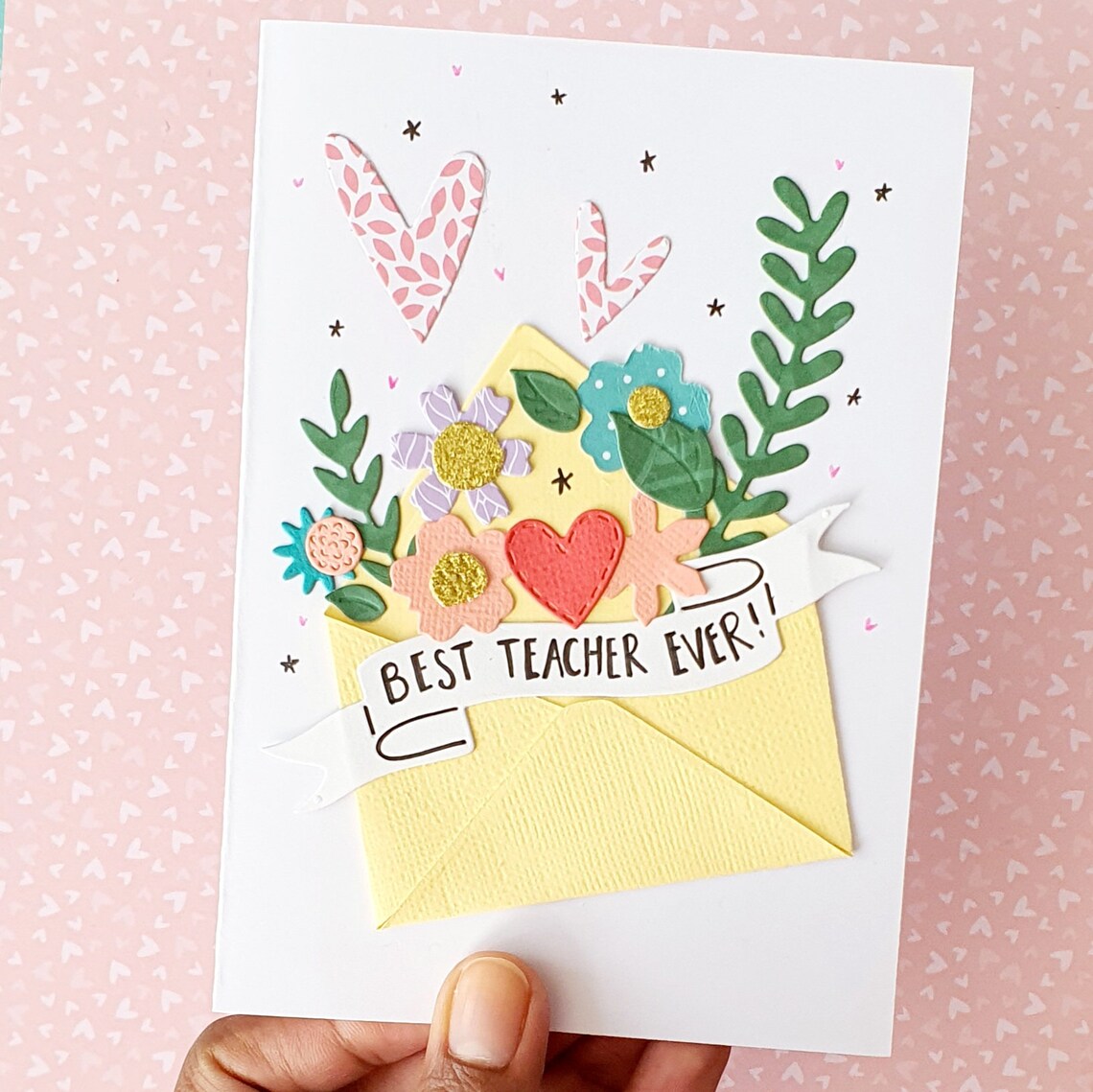 Best Teacher Ever Card- A6 SIZE /thank You Teacher /exams/class Teacher ...