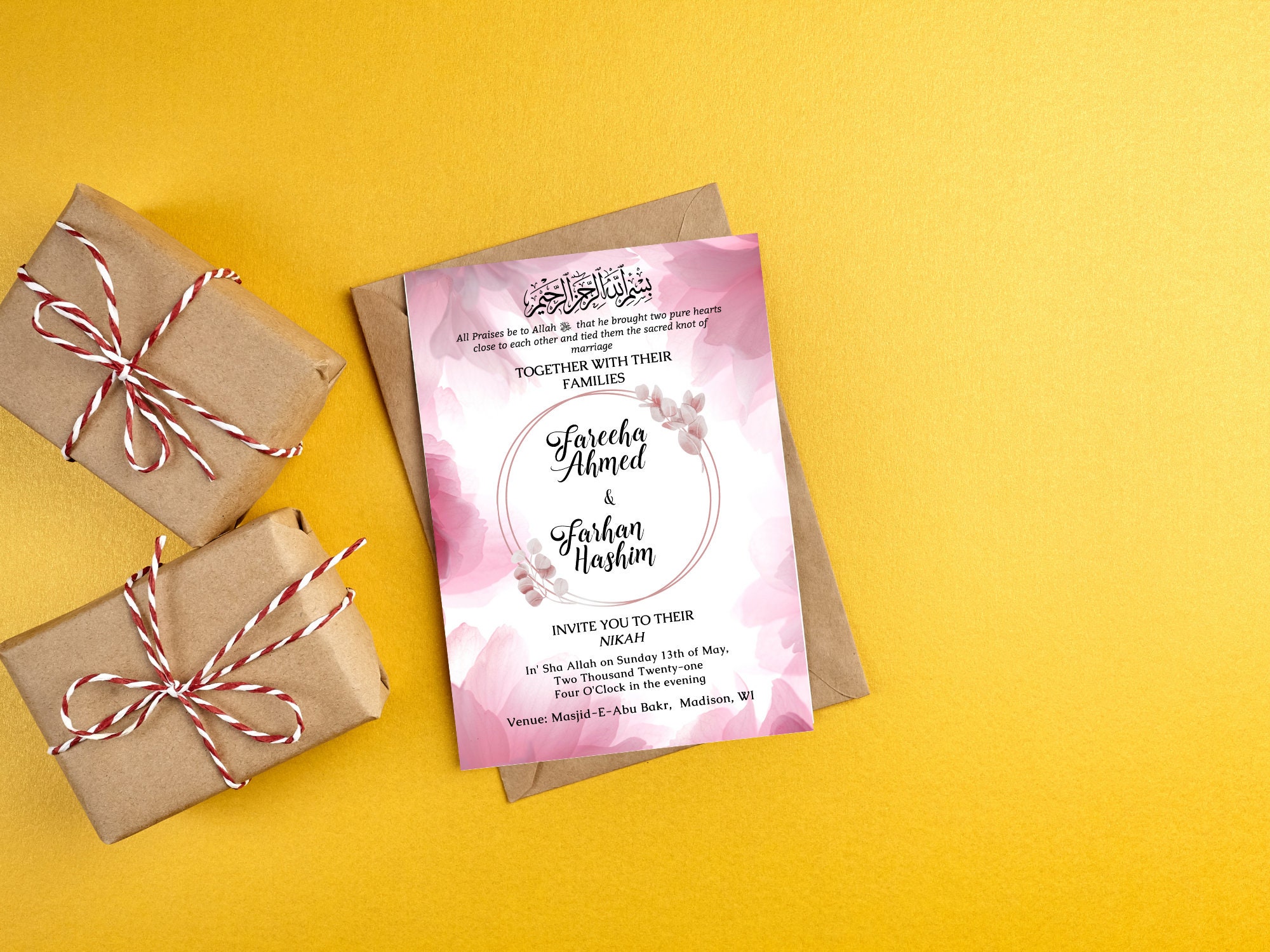 Printable Wedding Invitation Custom Muslim Nikah Invitation - Etsy