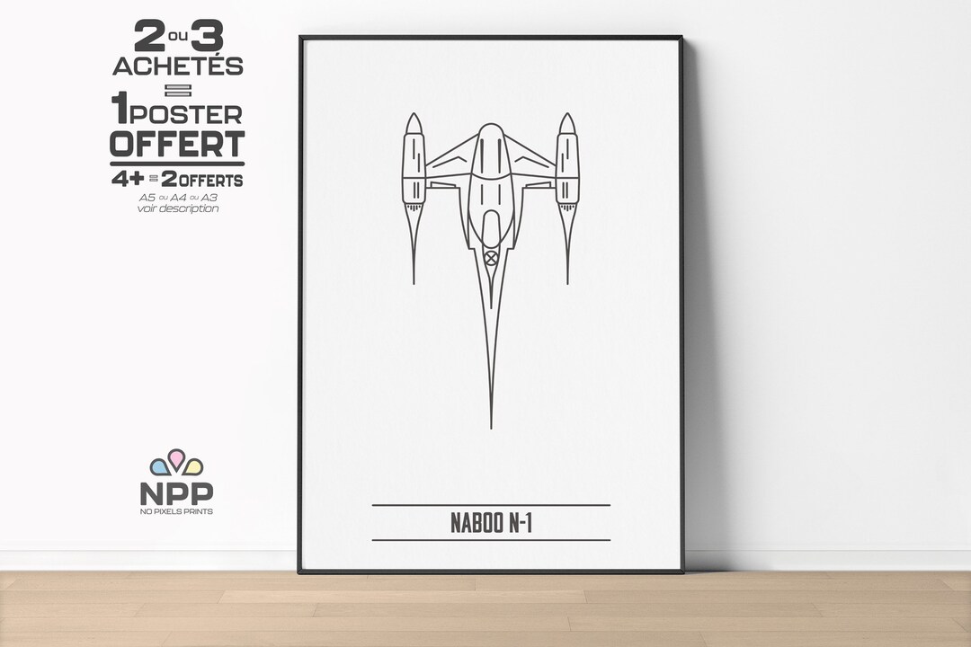 NABOO N-1 | Star Wars - Line Art Minimalist Poster - Home Decor ...
