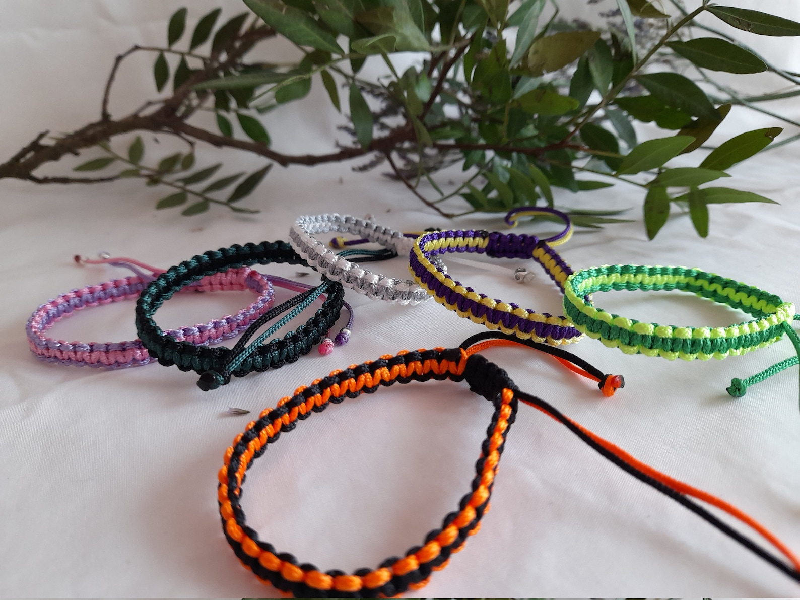 Macrame Knotted Bracelet Double Colour String Bracelet Cord - Etsy UK