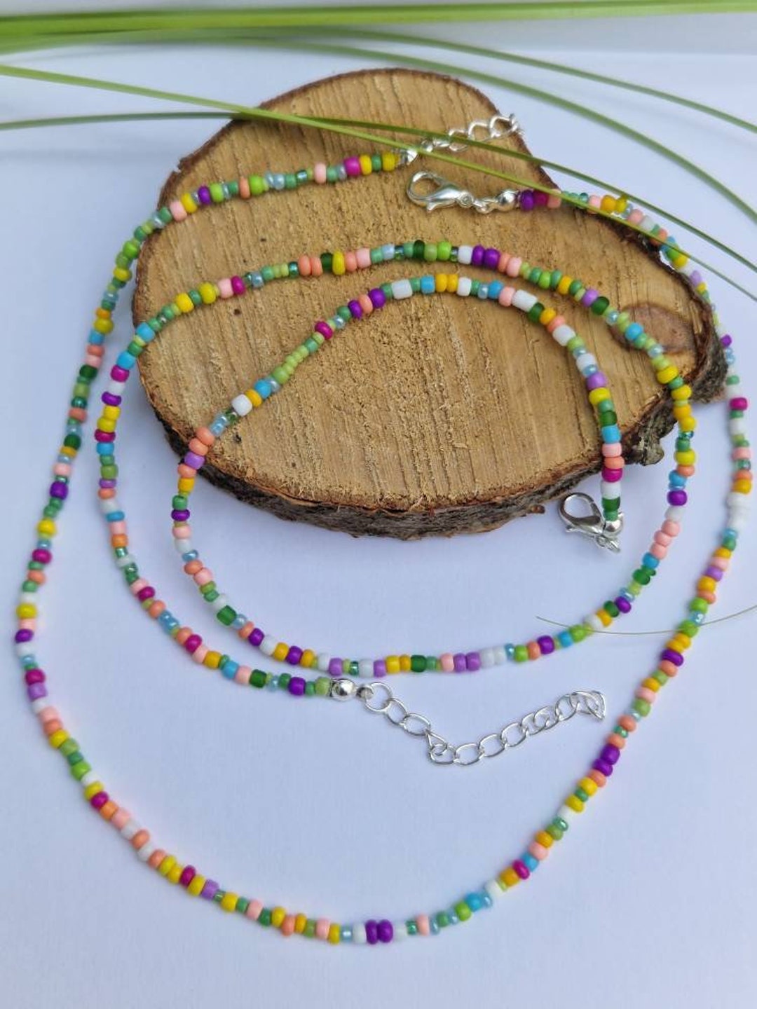 Mix Colour Single Strand Beaded Necklace, Beaded Necklace, Mixed Bead ...