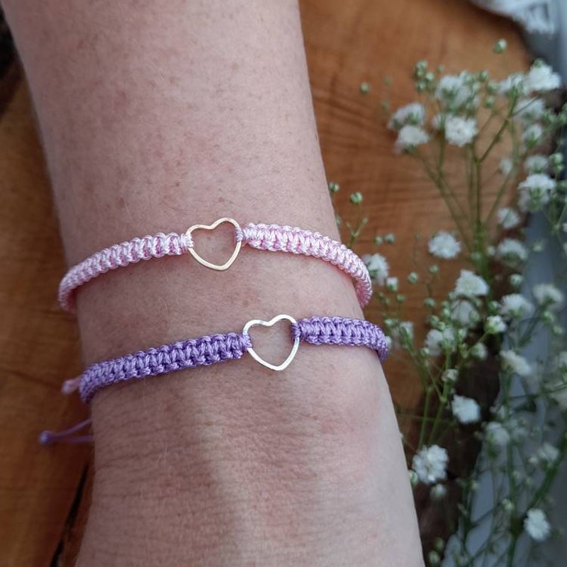 Heart Macrame Bracelet - Etsy