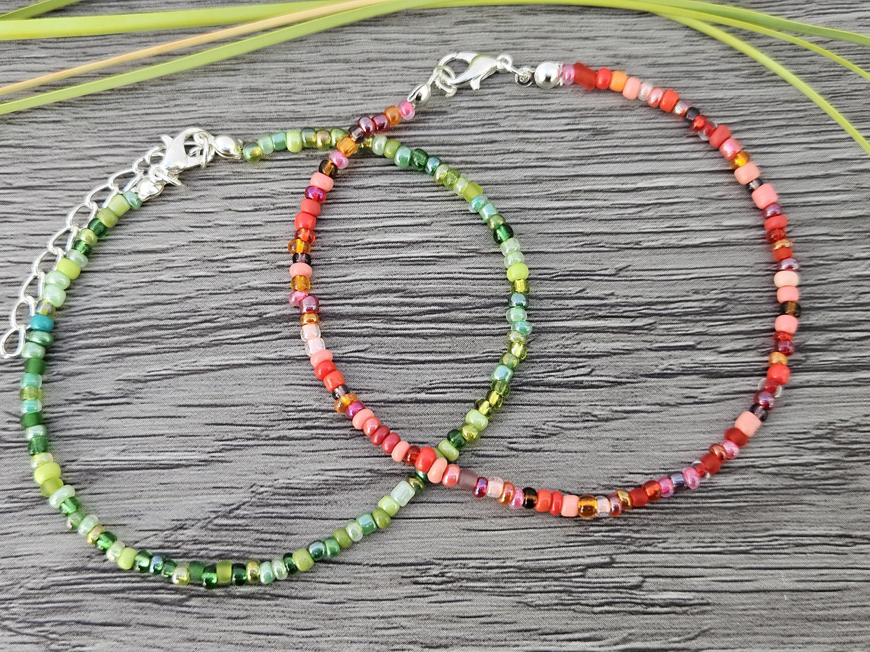 Seed Bead Bracelet/anklet, 17 Colours, Beaded Bracelet, Seed Bead ...