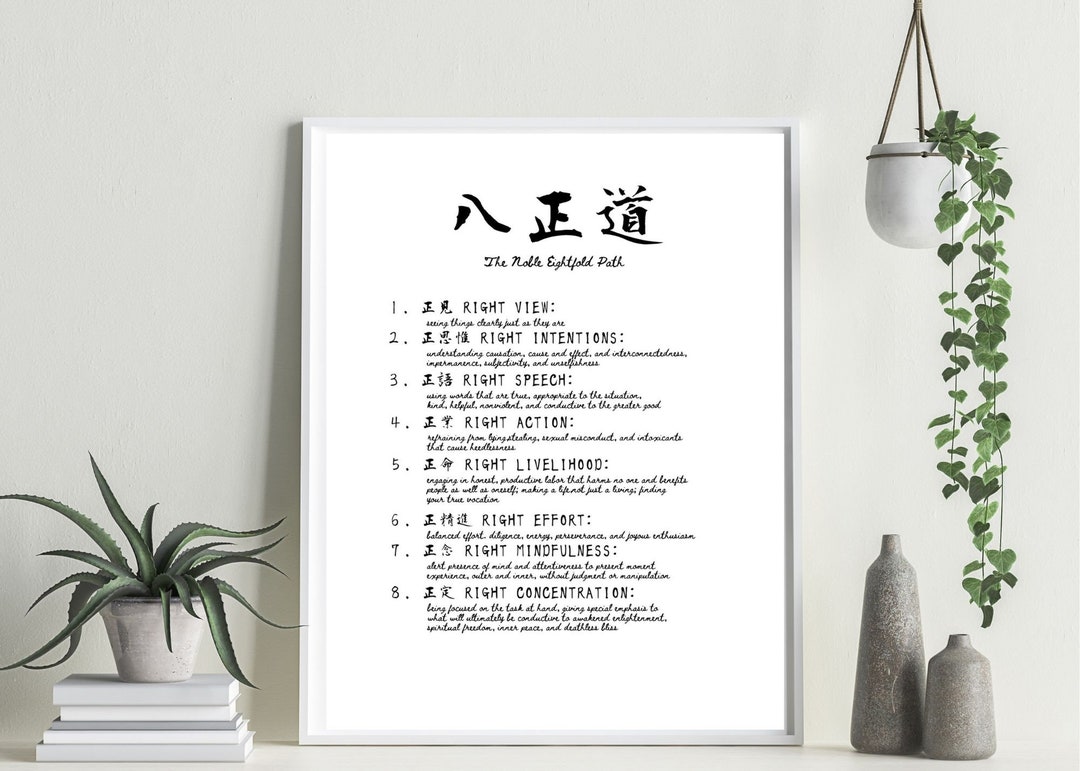 The Noble Eightfold Path ,wall Art,instant Download, Zen Quote Print ...