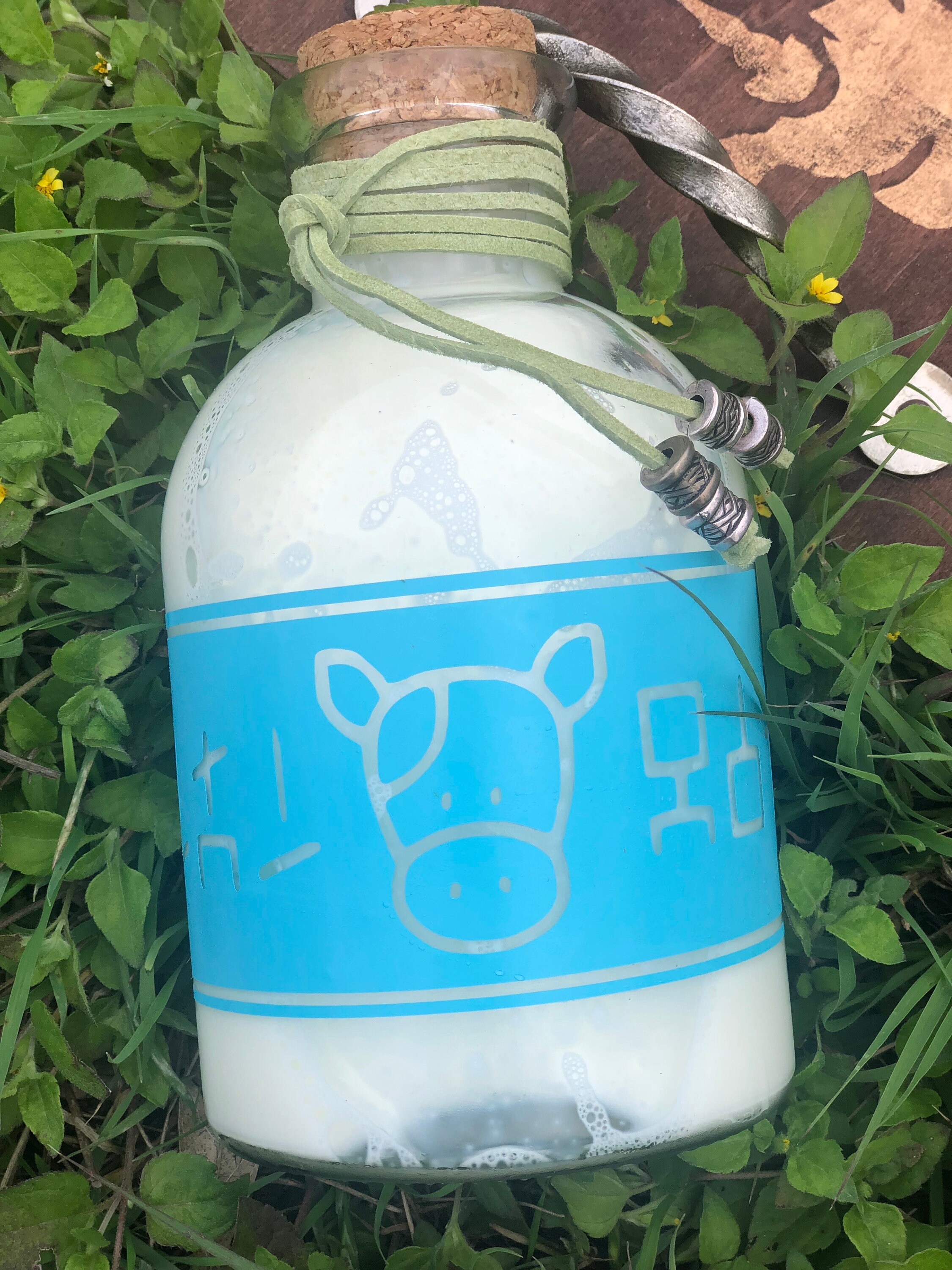 Lon Lon Milk Zelda Milk Bottle With Cork Glass Custom Message Gift for ...