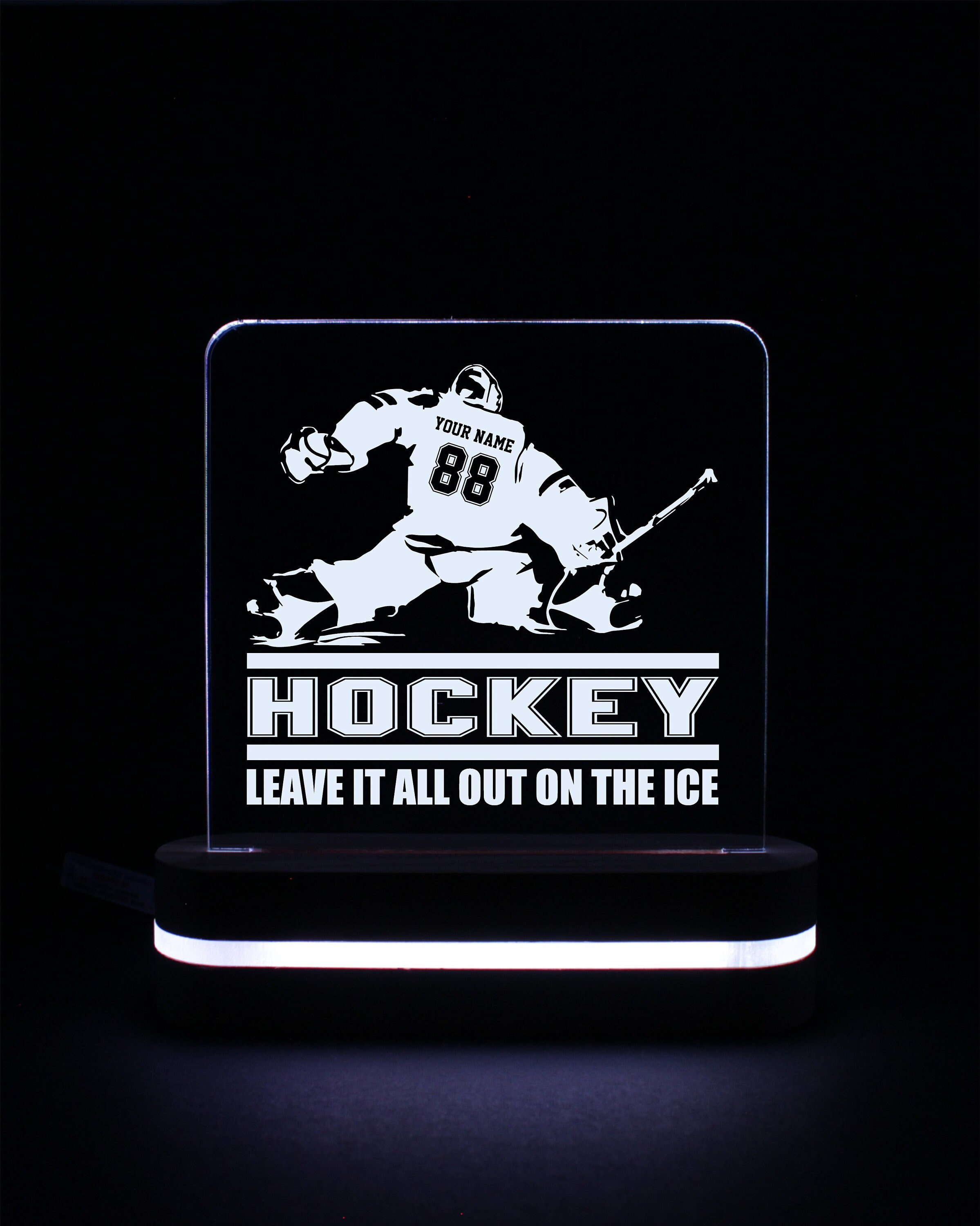Hockey Sign LED Light Personalized Hockey Sign Hockey Goalie Gift for ...