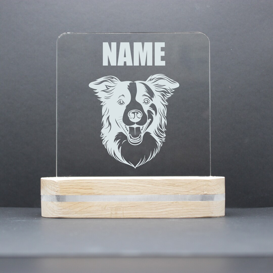 Border Collie LED Desk Light Pet Dog LED Sign Light - Etsy