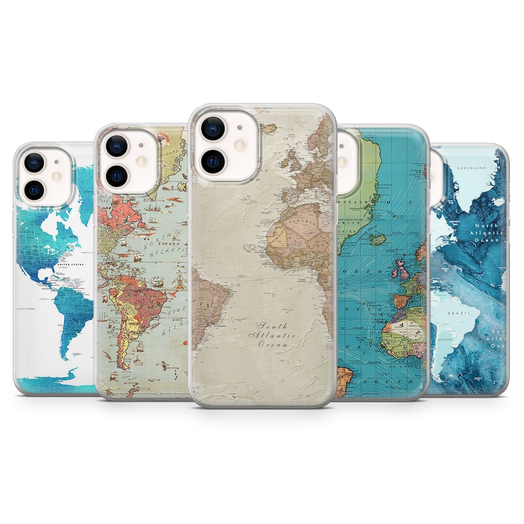 World Map Colorful Phone Case Cover for iPhone 15 14 13 12 11 Xr ...