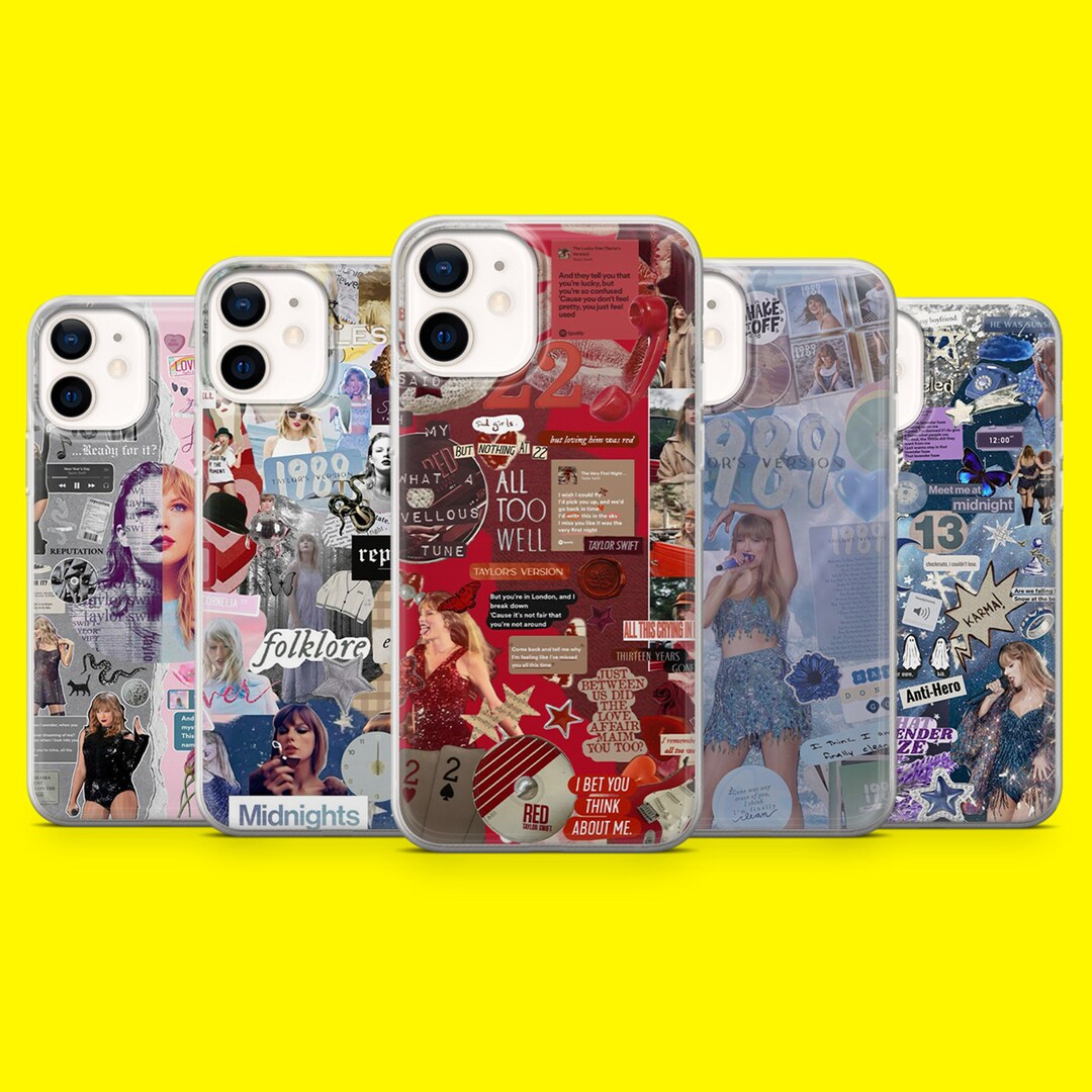 Taylor Album Lyrics Collage Fanart Phone Cover for iPhone 15 14 13 12 ...