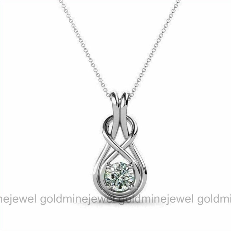 Infinity Love Knot Pendant, Engagement Necklace, 1.25ct Moissanite ...