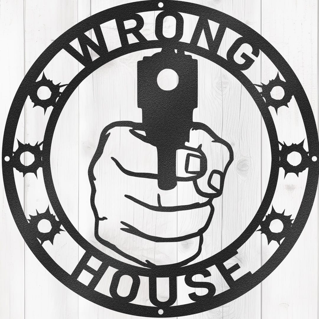 Patriotic 2nd Amendment Metal Wall Art, Wrong House Metal Wall Art ...