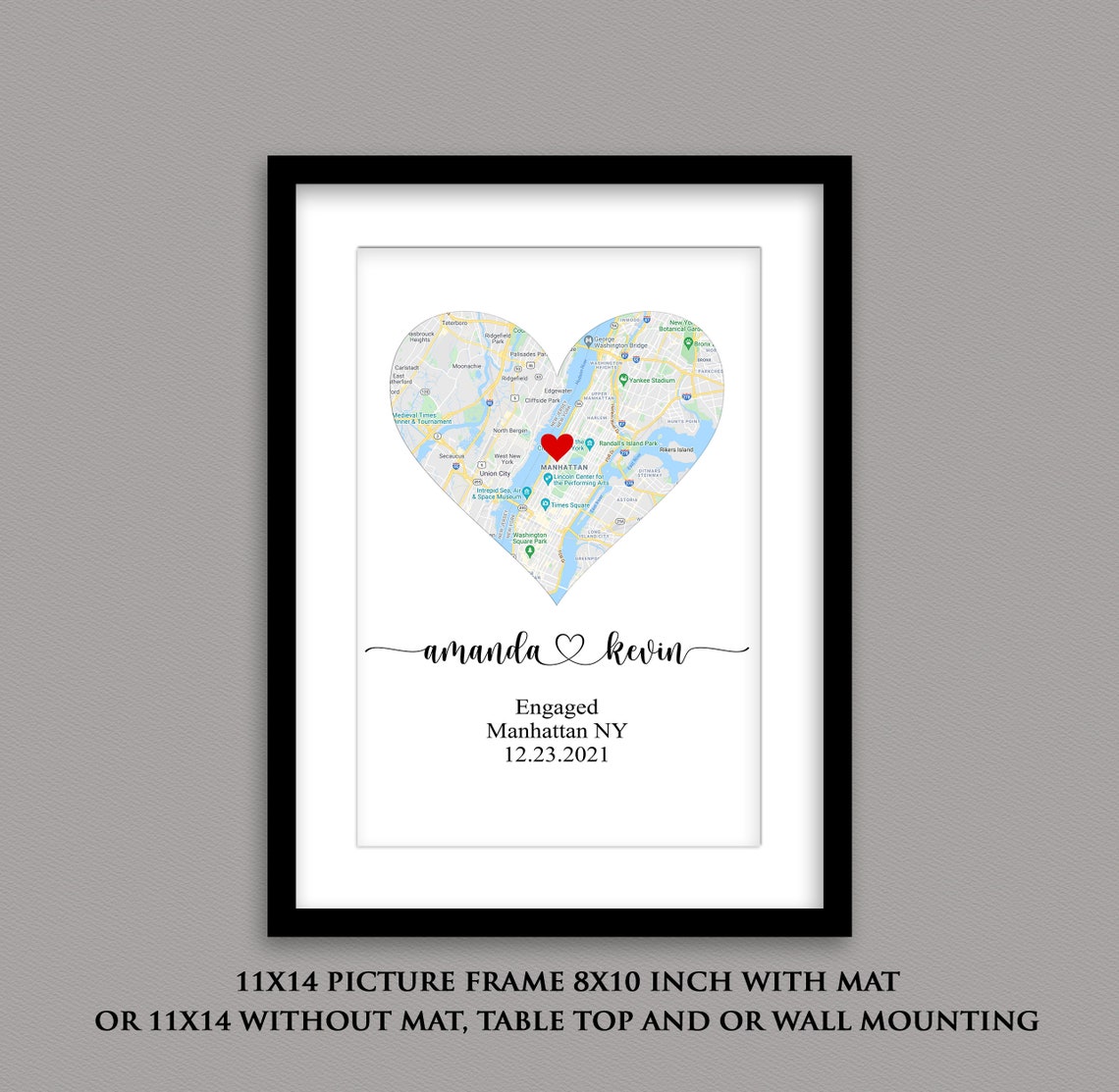 Engagement Map Engagement Gift for Couple Map Print Engagement - Etsy