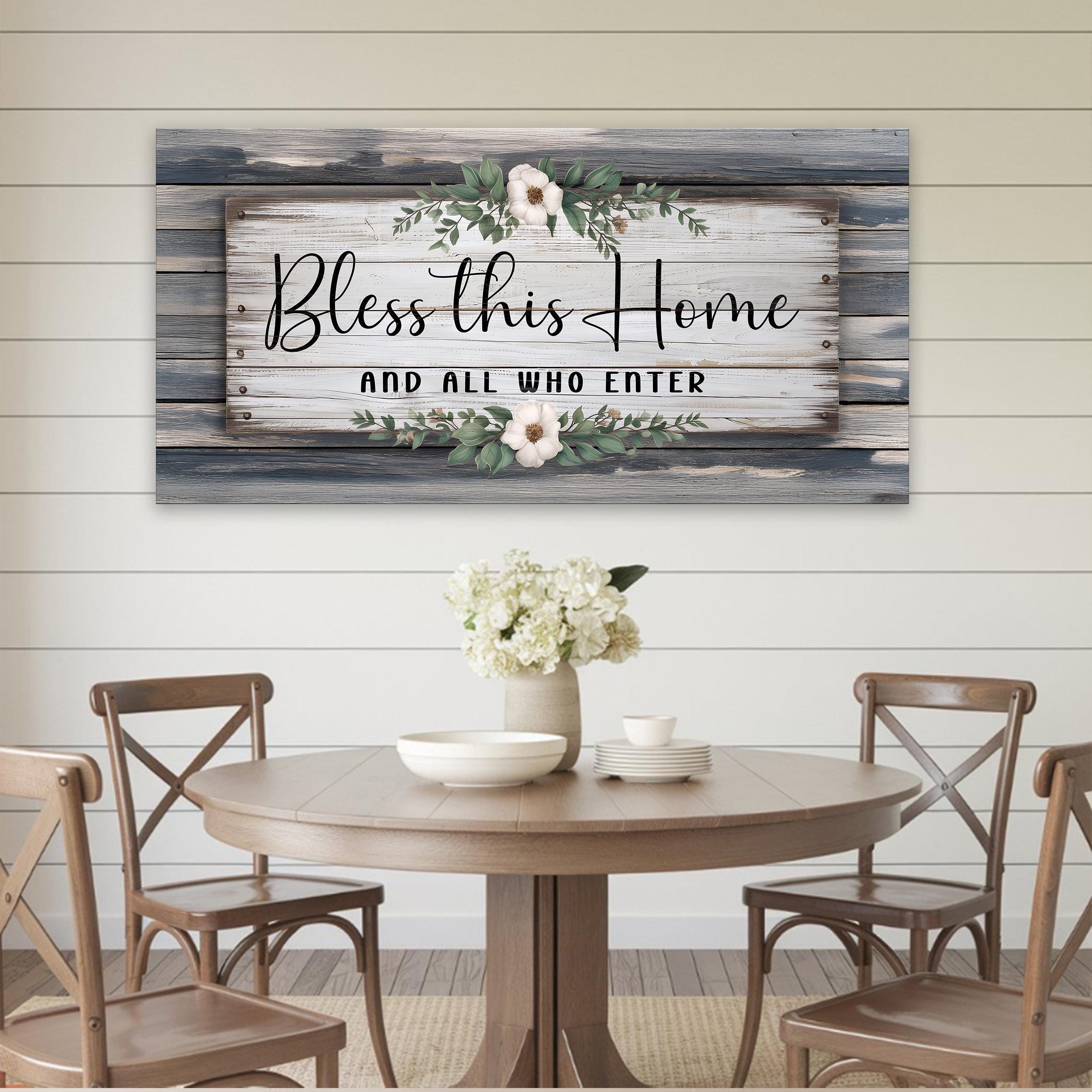 Bless This Home Farmhouse Canvas Wall Art Rustic Welcome Home Décor ...